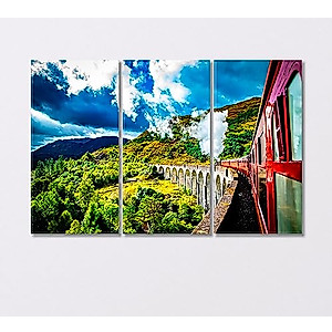 Glenfinnan Railway Viaduct in Scotland Canvas Print 1 Panel / 36x24 inches