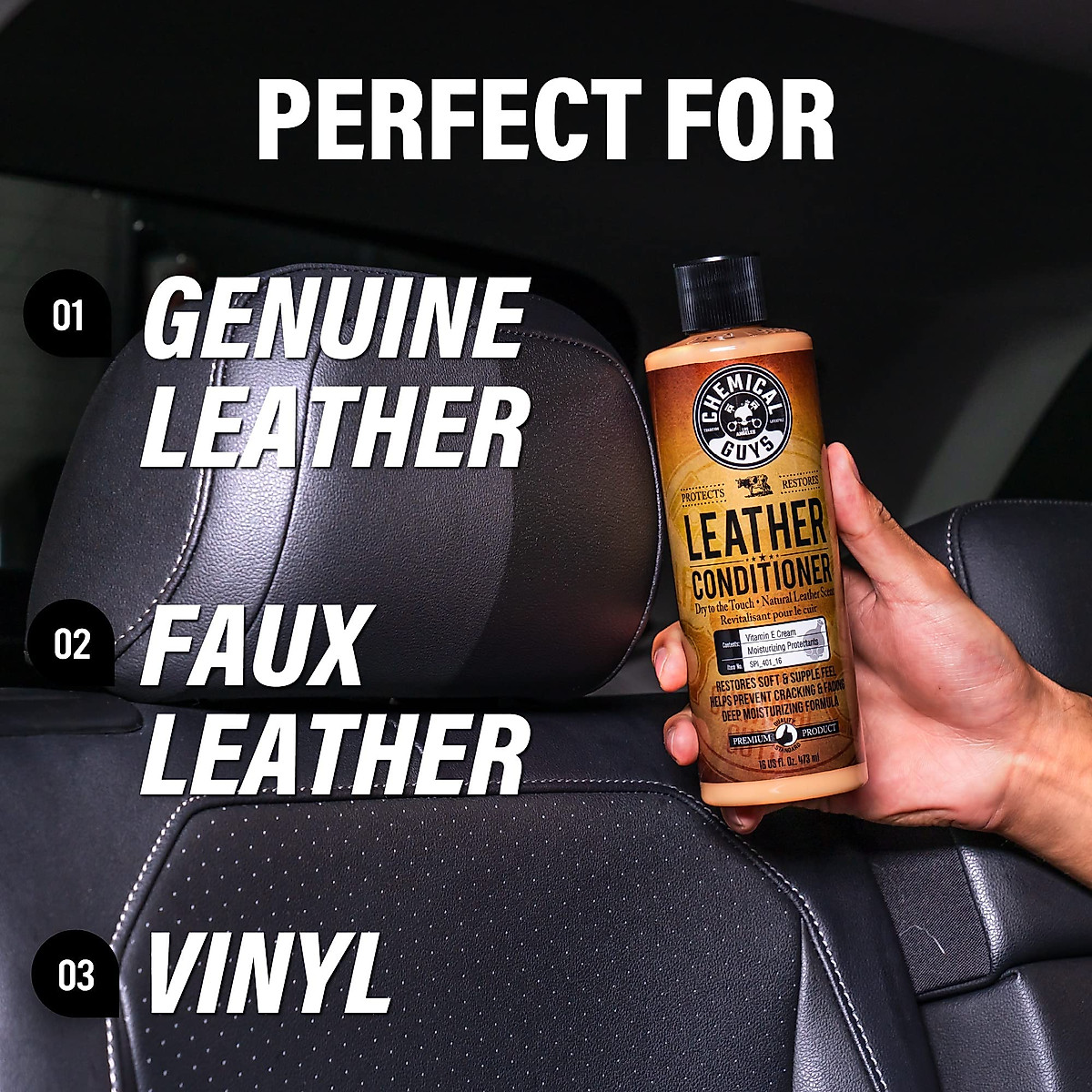 Chemical Guys SPI_109_16 Leather Cleaner and Leather Conditioner Kit for Use on Leather Apparel, Furniture, Car Interiors, Shoes, Boots, Bags & More (2 - 16 fl oz Bottles)