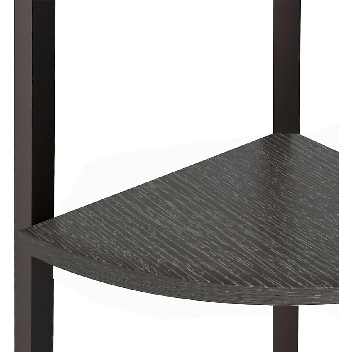 vidaXL 5-Tier Corner Storage Shelf - Black Steel Frame Bookcase for Living Room, Bedroom, Office - 17.9"x12.4"x70.9" Size