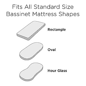 JumpOff Jo - Hypoallergenic Fitted Bassinet Sheet for Baby Boys & Girls - Rectangular, Hourglass & Oval Crib Compatible, Soft, Breathable, Machine Washable - Mama Bear Blue