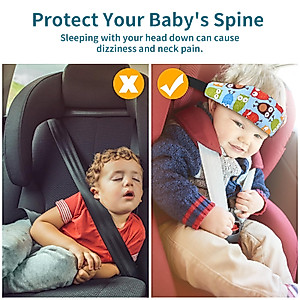 Baby Head Support for Car Seat-Car Seat Head Support for Toddler-Head Band Strap Headrest, Stroller Carseat Sleeping Baby Carseat Head Support for Toddler Kids Children Child Infant