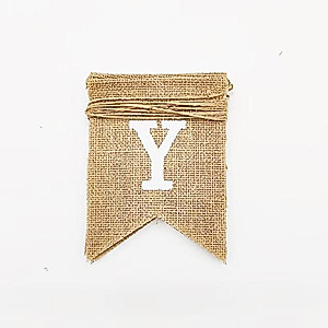 CrazyCharlie Burlap Happy Birthday Banner Swallowtail Flags for Birthday Party Decorations Swallowtail Flags