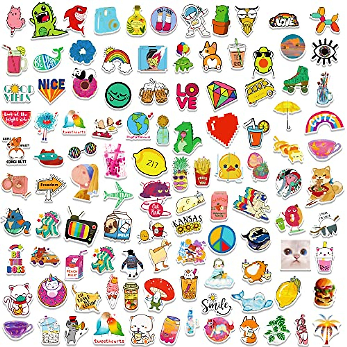 600Pcs Water Bottle Stickers, Stickers for Kids, Cute Vinyl Aesthetic Sticker Packs for Water Bottle Laptop Scrapbook Computer Hydroflask Teacher Stickers Bulk for Teens Girls Kids Adults