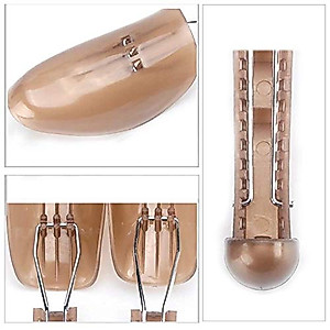 Archi 10 Pairs Practical Plastic Adjustable Length Women Shoe Tree Stretcher Boot Holder Organizers (Brown)