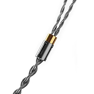 Linsoul DDHIFI BC130A Air Nyx Upgraded Earphone Cable with Shielding Layer, L-Shaped 4.4mm Balanced Plug, Shielded 2pin Connector for Audiophile Musician (55cm)