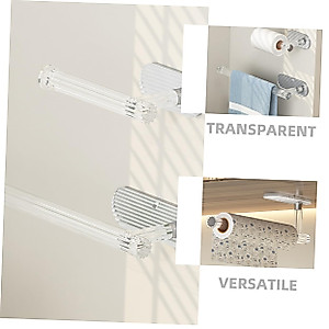 Anneome 2pcs Nail Towel Rack Kitchen Towel Bar Kitchen Towel Hangers Wall Mounted Towel Rack Toilet Paper Hanger Self Adhesive Hand Towel Holder Bath Towel Hanger Acrylic Transparent