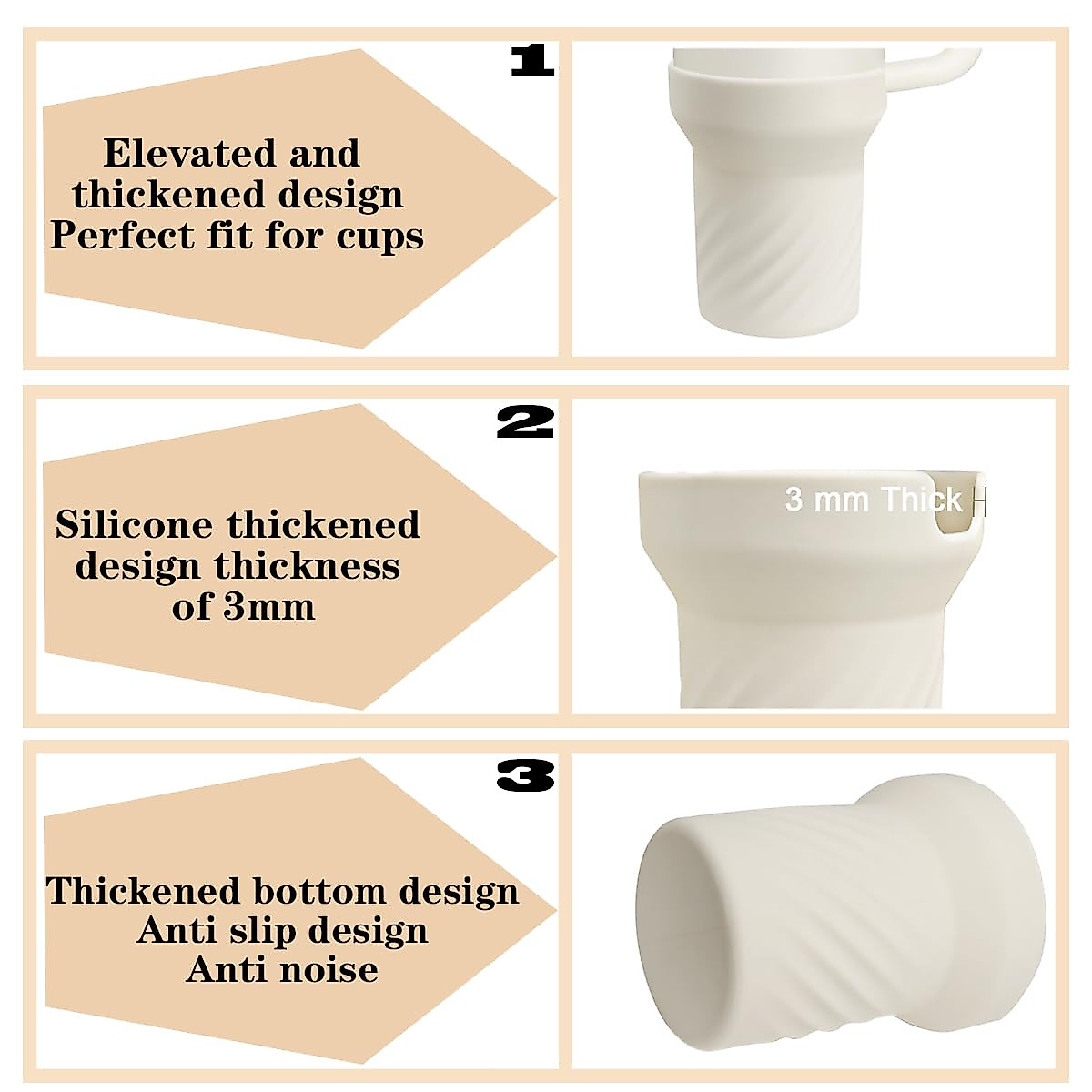 Silicone Stanley Boot For Stanley 40 Oz Tumbler With Handle,Stanley Boot Sleeve 40 Oz,Protective Water Bottle Cup Bottom Bumper Cover For Stanley Boot Sleeve 40 Oz,Stanley Cup Accessories