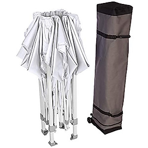 Amazon Basics Outdoor Pop Up Canopy with Wheeled Carry Bag, 10x10 ft, 8 Pegs and 4 Ropes, 4 Weighted Bags, White