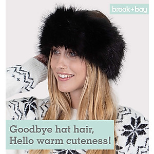 Brook + Bay Faux Fur Headband for Winter - Furry Headbands for Women, Fluffy Headwarmer, Furry Crown, Earwarmer Headband