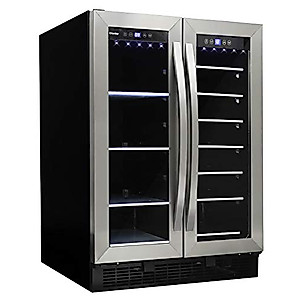 Danby DBC052A1BSS Built In Beverage Center, French Door Under Counter Beverage Cooler For Chilling Wine, Beer, Pop - In Stainless Steel - For Kitchen, Home Bar