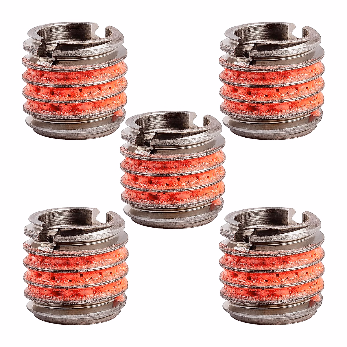 E-Z Lok Externally Threaded Insert, 303 Stainless Steel, 3/8"-16 Internal Threads, 9/16"-12 External Threads, 0.515" Length, Made in US (Pack of 5)