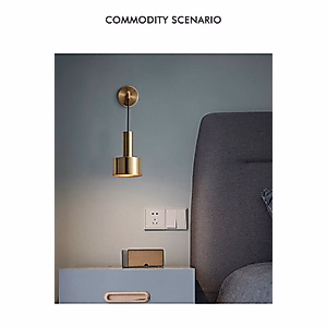 KEFA Battery Operated Wall Lights Indoor with Remote,2 Pieces of Bedroom Bedside Chandelier Gold Warm Light