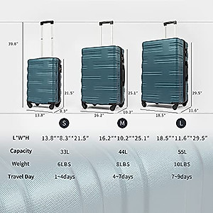 Merax Luggage Sets 3 piece Carry on Luggage Suitcase Sets of 3, Hard Case Luggage Sets Clearance Expandable