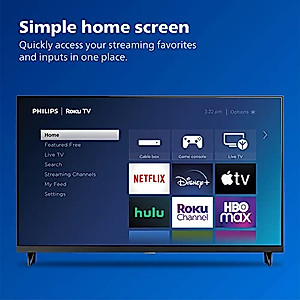 PHILIPS 40-Inch 1080p FHD LED Roku Smart TV with Voice Control App, Airplay, Screen Casting, & 300+ Free Streaming Channels