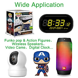 TERDEWE (12 Pack) Clear Floating Wall Shelf, Wall Floating Shelves for Funko Pop, Action Figures,Security Cameras, Baby Monitors, Speakers or Any Small Accessories.