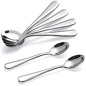 Hiware 6-Piece Demitasse Espresso Spoons, 4 Inches Stainless Steel Mini Coffee Spoons