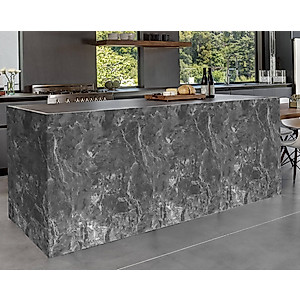 Guvana Matte Marble Contact Paper for Countertop 15.7''x78.7'' Removable Grey Wallpaper Marble Peel and Stick Wallpaper Matte Marble Contact Paper Waterproof Self Adhesive Wallpaper for Kitchen Decor
