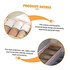 Housoutil 6pcs Storage Box Adjustable Vanity Stool Desktop Drawers Storage Box Plastic Socks Sock Drawer Organizer Scarf Compartment Underwear Box Sock Underwear Drawer Organizer Pink Grid