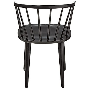 Target Marketing Systems Set of 2 Florence Dining Chairs with Low Windsor Spindle Back, Set of 2, Black