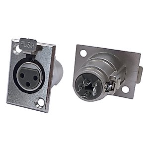 CERRXIAN XLR 3 Pin Female Jack Socket Keystone Wall Plate Panel Mount Audio Microphone Connector Adapter Converter (2-Pack)