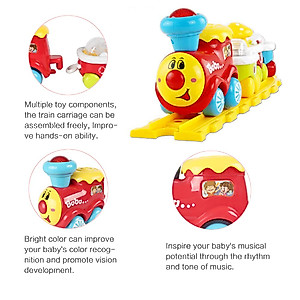 BAOLI Electric Train Toy,Railway Toy with Light & Music,Battery Operated Locomotive Train for 1 2 3 Year Old Kids Baby Toddler Boy Gifts,Early Educational Vehicle Toy