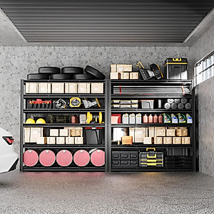 CYNNDA 6-Tier 55" W x 24" D x 84" H Industrial Shelving Heavy Duty Garage Storage Metal Shelves Adjustable 3500LBS Warehouse Garage Basement Commercial Shelf