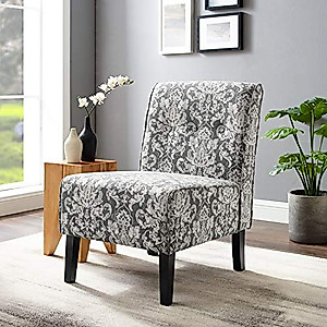 Linon Coco Accent Chair, Gray Damask
