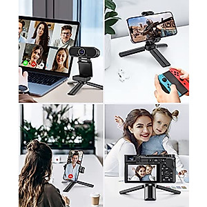 Mini Tripod, Anozer Small Tripod with Universal Phone Holder & Cold Shoe, Lightweight Phone Tripod Stand Compatible with iPhone 14 Pro Max/14 Pro, Travel Tripod for Camera/GoPro/Webcam/Mini Projector