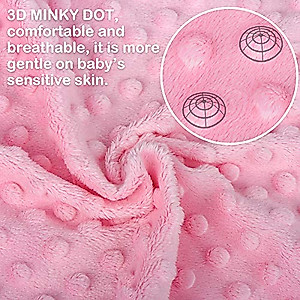 Nozaam - Baby Plush Minky Dot Changing Pad Cover - Ultra-Soft Stretchy Fitted Cover for Standard Nursery Changing Pad (Pink)