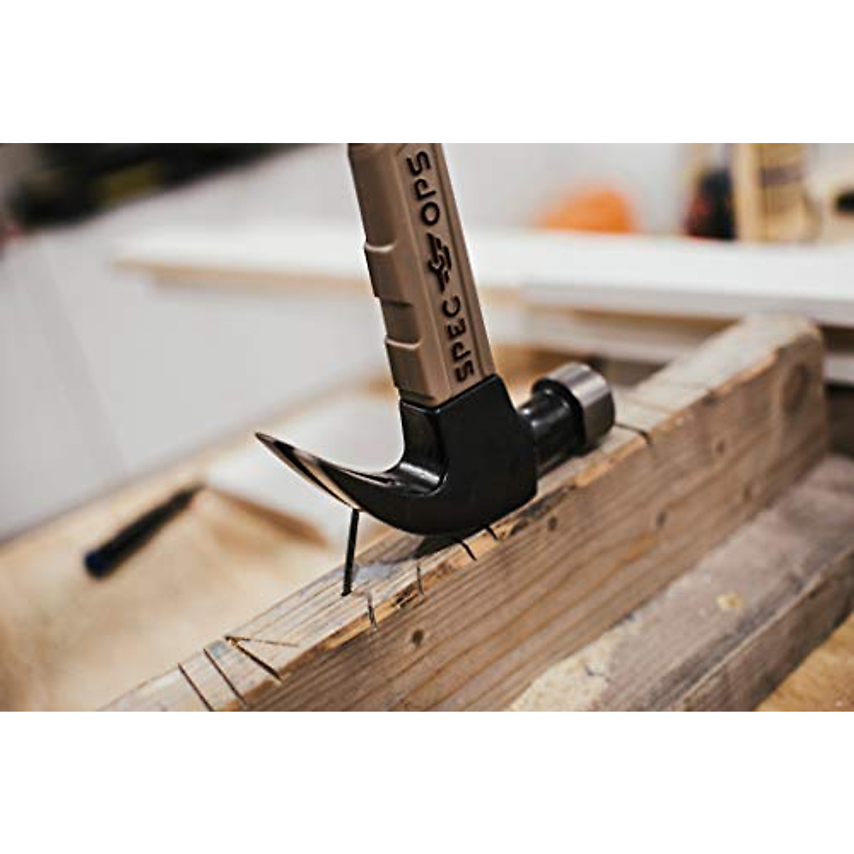 Spec Ops Tools Fiberglass Hammer, 20 oz, Curved Claw, Shock-Absorbing Grip, 3% Donated to Veterans