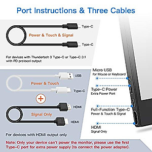 Eyoyo 13.3 inch USB C Touchscreen Monitor 1920x1080 IPS Portable Monitor Second Monitor for Laptop PC Mini PC Screen w/USB-C & HDMI Input