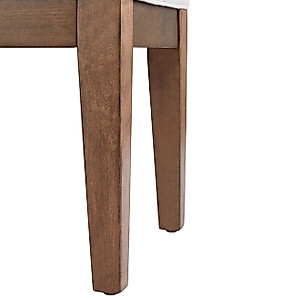 HUIMO Modern Multi-Purpose Bench, Wooden Frame with Tapered Legs, Padded Seat in Beige, 16"D x 36"W x 19"H, 2-Person Capacity