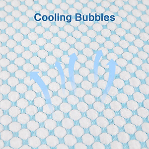 Mattress Cover with Cooling Bubbles Top -Ultra Soft and Silky Feeling Material Mattress Pad Cover with 16 Inches Deep Pocket (Queen)