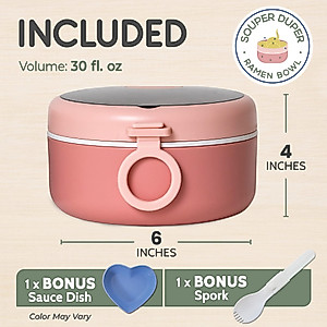 Souper Duper Ramen Bowl Set with Utensil & Saucer • Microwave, Serve & Eat Noodles in the Same Soup Bowl • Grab-and-Go Leak Proof Lid • Easy to Clean • Freezer Safe • For Dorm, Office, Home