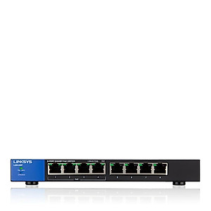Linksys LGS108P Business 8 Port Desktop Gigabit Unmanaged Network Switch with 4 Port PoE+