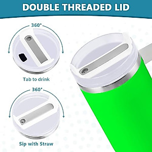 MCHIVER Neon Green Tumbler with Lid and Straw 40 oz Insulated Water Bottle Leakproof Water Tumblers for Hot and Cold Drinks