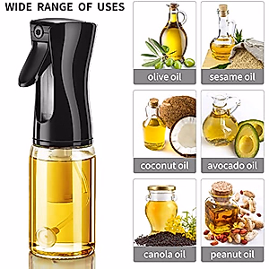 Oil Sprayer for Cooking, 200ml Glass Olive Oil Sprayer Mister, Olive Oil Spray Bottle, Kitchen Gadgets Accessories for Air Fryer, Canola Oil Spritzer, Widely Used for Salad Making, Baking, Frying, BBQ
