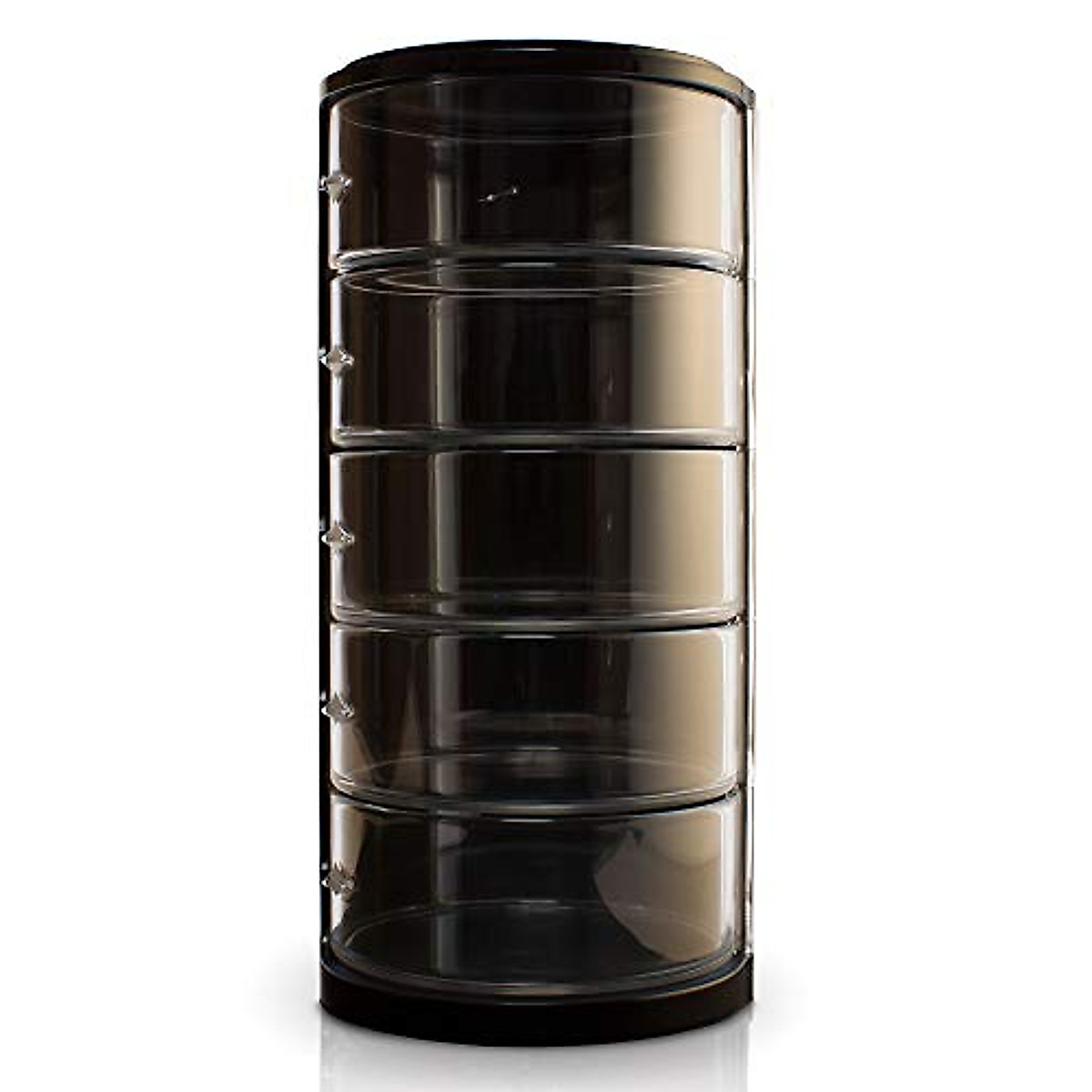 ELYPRO Premium Acrylic Belt Organizer - Sleek, Multi-Functional Storage for Belts, Jewelry, Makeup & Hair Accessories - Transparent, Rotating Drawers, Stackable & Wall-Mountable Design