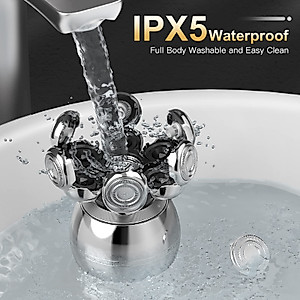 7D Head Shaver for Men, TURN RAISE 6 in 1 Waterproof with LCD Display Bald Head Shavers for Men, Wet Dry Electric Razor for Men, USB Rechargeable Electric Shavers for Men Bald Head