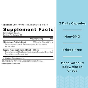 Probiotics by Ancient Nutrition, SBO Probiotics Ultimate 50 Billion CFUs*/Serving, Digestive and Immune Support, Gluten Free, Ancient Superfoods Blend, 60 Capsules