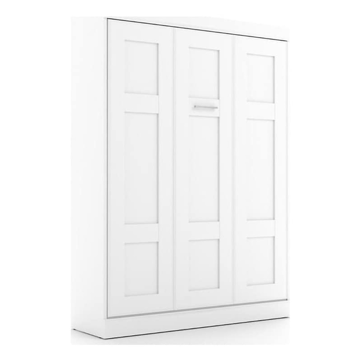 Pemberly Row Edgar Easy-Lift Dual Piston Queen Size Murphy Wall Bed in White