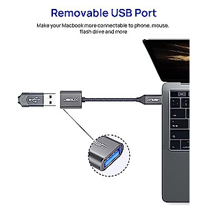 USB C to USB Adapter [2 Pack], JSAUX USB Type C Male to USB 3.0 Female OTG Cable Thunderbolt3 to USB Adapter Compatible with MacBook Pro/Air 2019 2018 2017, Samsung Galaxy S20 S20+ Ultra Note 10 S9 S8