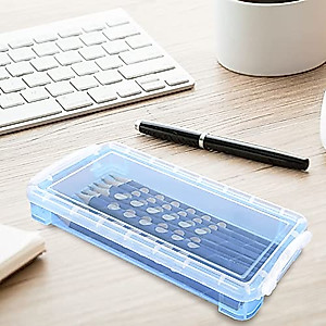 XMSound 6 Pack Large Capacity Pencil Box with White Buckles, Office Supplies Storage Organizer Box, Brush Painting Pencils Storage Box Watercolor Pen Container Drawing Tools