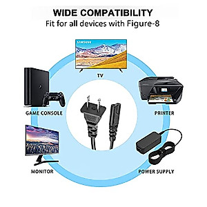 XXFMTJJ Replacement 5FT New Power Input: 110V - 120V 50-60Hz AC in Power Cord Outlet Plug Cable Lead Compatible with Aiwa Exos-9 Exos9 Portable Boombox Bluetooth Speaker