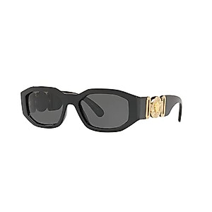 Versace VE 4361 GB1/87 Black Plastic Geometric Sunglasses Grey Lens