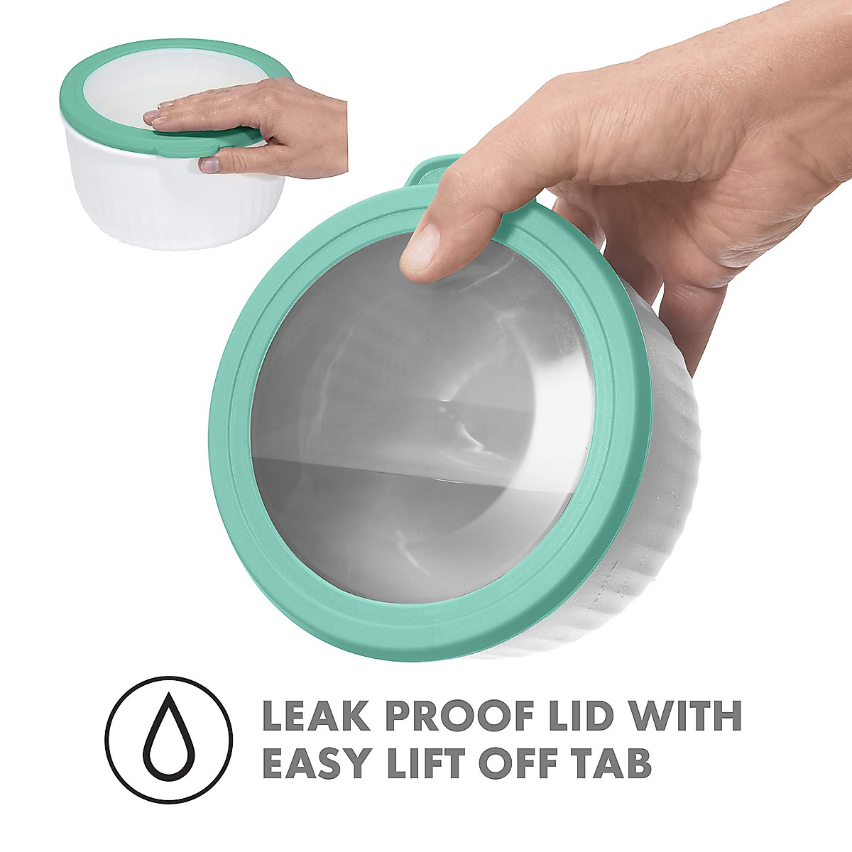 Oggi Prep, Store & Serve Plastic Bowl w/See-Thru Lid- Dishwasher, Microwave & Freezer Safe, (4 qt) Lt Gray w/Dk Gray Lid