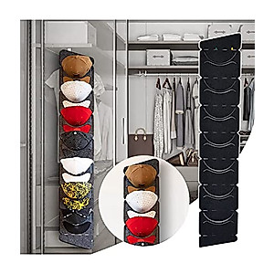 Hat Rack for Baseball Caps, 7 Pockets for Hat Organizer, Cap Display Rack, Hanging Hat Organizer to Keep Hat Shape, Hat Organizer Storage