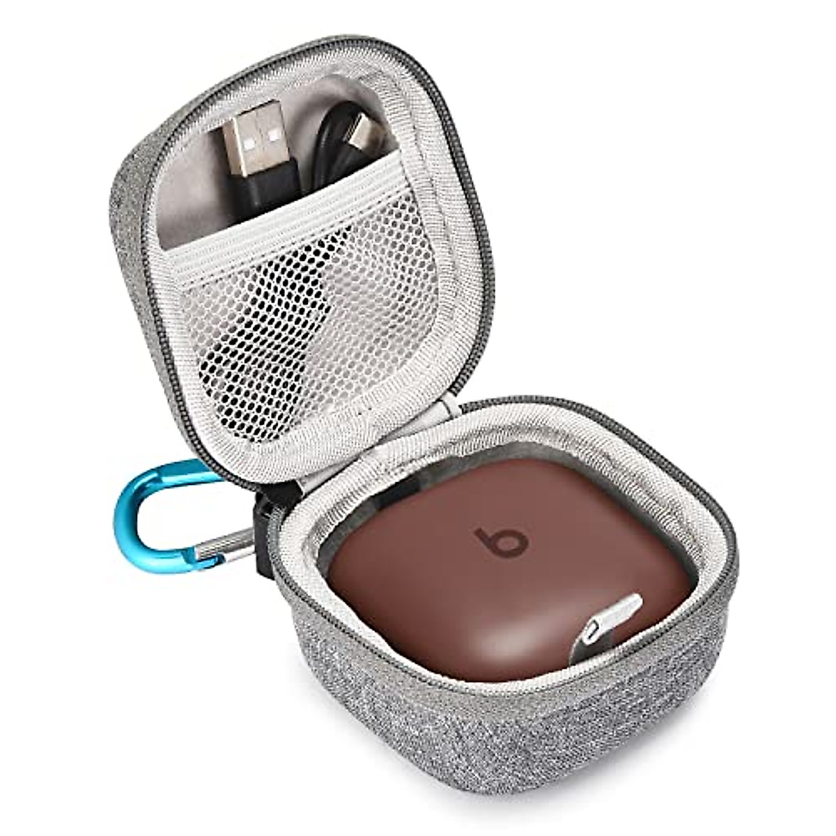 Hard Carrying Case for Beats Fit Pro x Kim Kardashian, EVA Storage Bag Compatible with Apple Beats Fit Pro Wireless Bluetooth Earbud Travel Box -Only Case (Grey)
