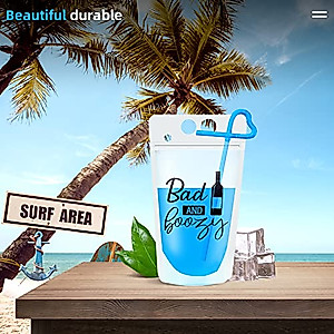 48pc Drink Pouches with Straws, Stand-Up Plastic Drink Pouches for Adults Bags with Zipper Party Beverage Bags Juice Pouches for Smoothie, Cold & Hot Drinks with 48 Drink Straws(48 Sets,6 Styles)