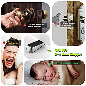 CQDAMENG - Door Stop - Door Stop Wedge - Made of Metal Good Zinc Alloy - Complimentary Two Anti-Collision mats in The Same Color - Restroom, Bedroom, Kitchen
